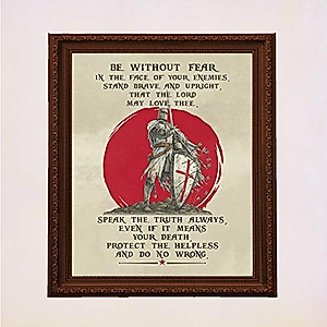 "Be Without Fear-Stand Brave & Upright"-Inspirational Christian Wall Art-11 x 14" Motivational Armor of God Warrior Print-Ready to Frame. Home-Office-Church-Religious Decor. Great Gift of Motivation!