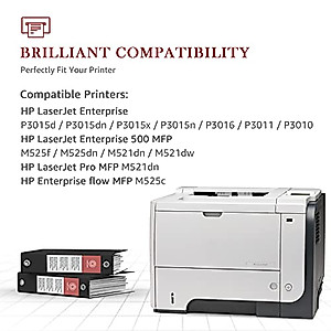 Toner Kingdom Compatible 55X Toner Cartridge Replacement for 55X 55A CE255X CE255A Black Toner for Laserjet Enterprise P3015dn P3015n P3015x P3015 Pro MFP M521dn M525dn M525c M525 Printer-1 Pack