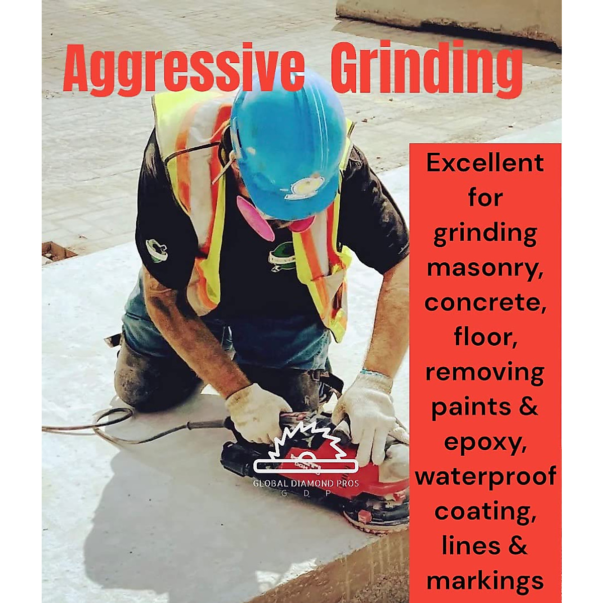 7” Diamond Grinding Cup Wheel for Concrete, Masonry, Epoxy & Paint Removal 5/8-11” Arbor Threaded Grit #18-20