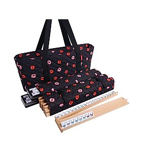 Linda Li New! - American Mahjong Set The Artisan Collection: Butterfly Series – in Black Poppy Soft Bag
