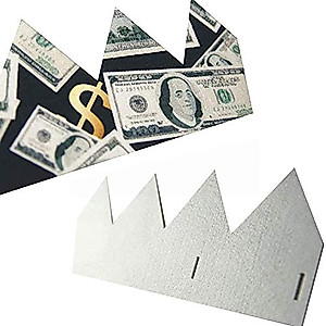 YiiiGoood Money Theme Decoration KIT Bill Dollar Signs Birthday Banner & Cupcake Toppers & Crown Set for Birthday Casino Wedding Showers Retirement Anniversary Graduations Party
