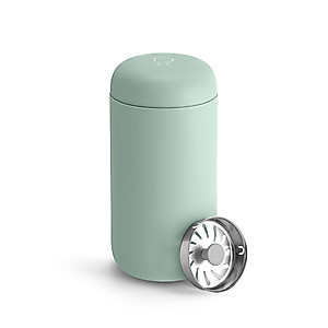 Fellow 12 oz Carter Move Travel Mug - Vacuum-Insulated Stainless Steel Travel Coffee Mug - Coffee Tumbler with Ceramic Interior and Splash Guard - Mint Chip