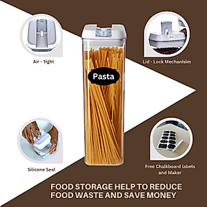 Generic Food storage hernetic container set, BPA free. For dry and fresh food, set of 7 pieces - leak proof, liner for better kitchen storage organization, WHITE