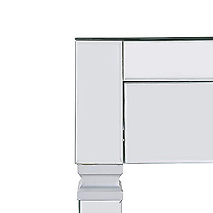 SEI FURNITURE Darien Mirrored Desk, Silver