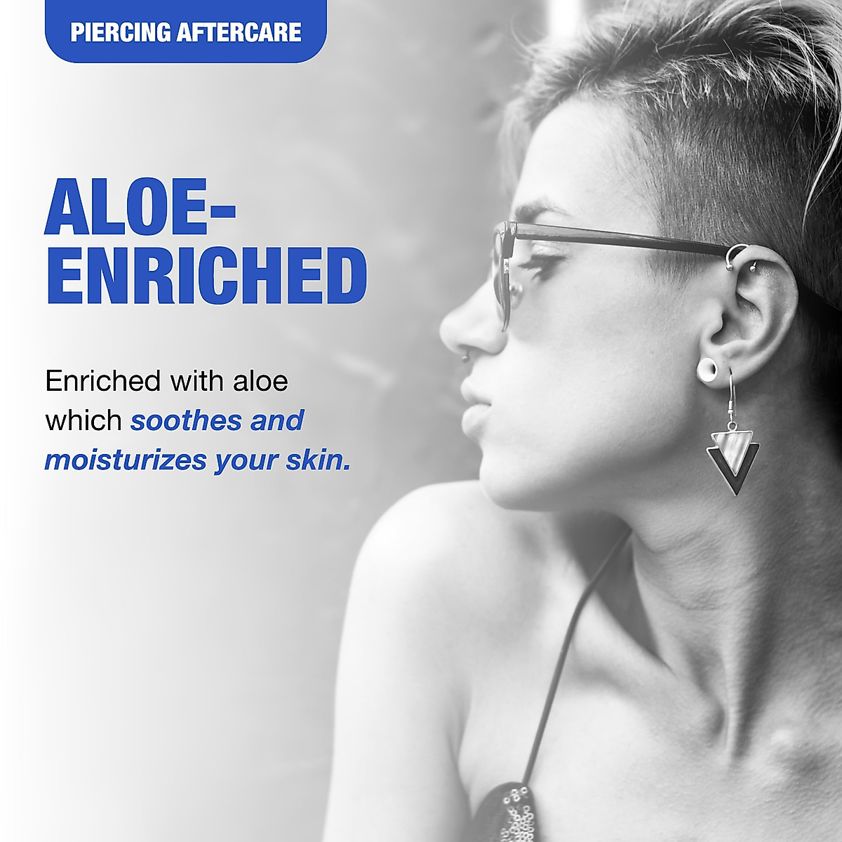 H2Ocean Body Piercing Foam Soap Sea Salt Piercing Aftercare, Gentle Cleansing Moisturizing Soap With Aloe Vera, Alcohol Free, Unscented, Organic, Vegan 1.7oz