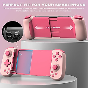 arVin Wireless Gaming Controller for iPhone, iPad, Android, Samsung Galaxy, Tablet, Switch, PS4, PC Gamepad with Hall Effect Joystick/Turbo/6-Axis Gyro/Vibration, Direct Play for Call of Duty, Genshin