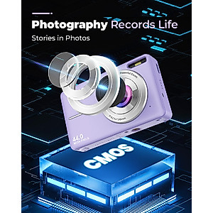 Digital Camera,Kids Camera with 32GB Card,Nsoela FHD 1080P 44MP Compact Vlogging Camera,Point and Shoot Camera 16X Digital Zoom, Portable Mini Kids Camera for Teens Students