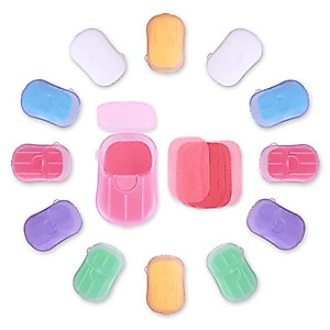 Bamsod 12 Boxes (240 sheets) Soap Paper Sheets Portable Disposable Travel Scented Bath Slice Sheet Foaming Paper Soap Confetti Slide Flakes for Travel and Outdoor …