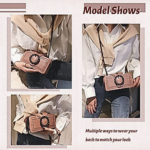 Emprier Square Small Satchel Clutch Purse for Women Cell Phone crossbody Bag Rivet Evening Handbag