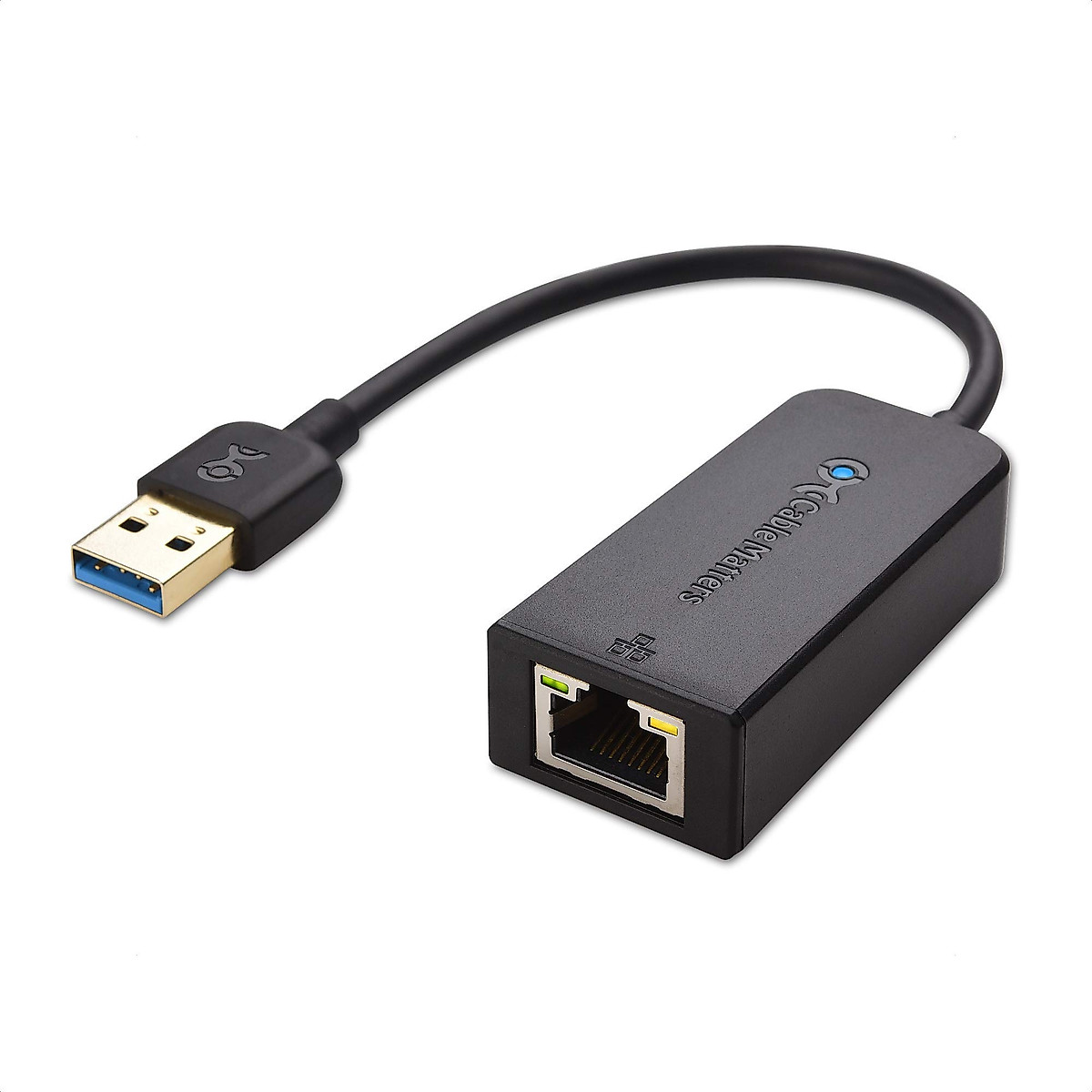 Cable Matters USB to Ethernet Adapter (USB 3.0 to Ethernet) Supporting 10/100/1000 Mbps Ethernet Network in Black & Snagless Cat6 Ethernet Cable