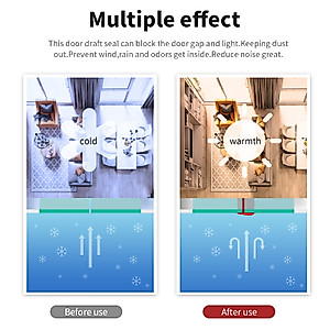 Weather Strip, Cuttable Seal, Adhesive Draft Stopper for Interior/Exterior Doors, Sliding Door & Shower, 98' Length (White)