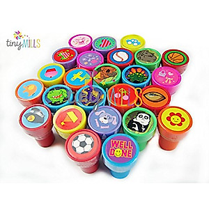 TINYMILLS 50 Pcs Assorted Stampers for Kids - Birthday Party Favors
