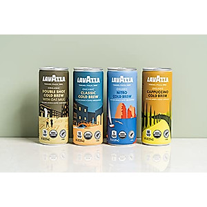 Lavazza Organic Cold Brew Coffee Variety Pack of 12 Count - Balanced, Complex, Smooth, Fruity, Sweet, Creamy, Medium and Dark Roast, 100% Arabica, USDA Organic and Rainforest Alliance Certified,1 Count(Pack of 12)