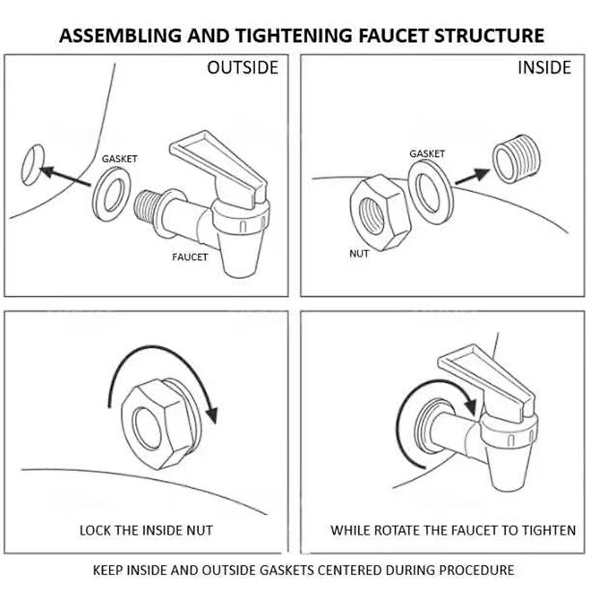 Sighompro Countertop Ceramic Porcelain Water Jug Dispenser with Faucet and Gasket, with Wooden Stand. Mostly Used for 3 Gallon and 5 Gallon Water Bottles