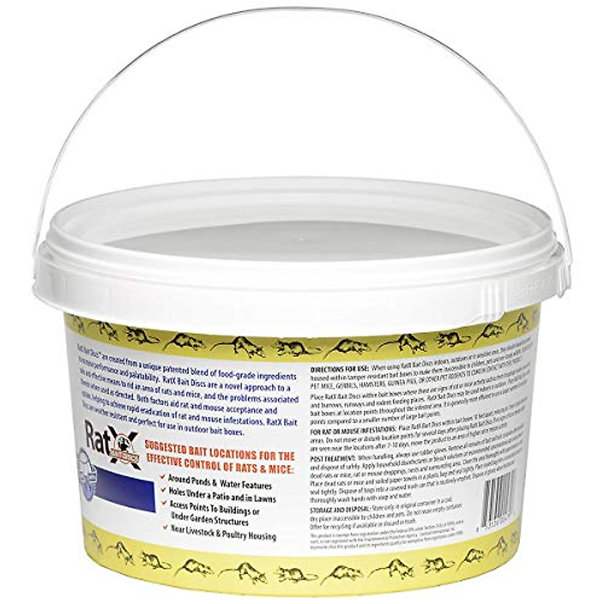 RatX EcoClear Products 620118-4, Bait Discs, All-Natural Poison Free Humane Rat and Mouse, 4 lb. Bucket