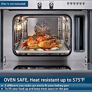 P&P CHEF Baking Rack Cooling Racks Set of 5, Stainless Steel Grid Cooking Roasting Rack for Home Kitchen Use, Oven & Dishwasher Safe, Healthy & Durable