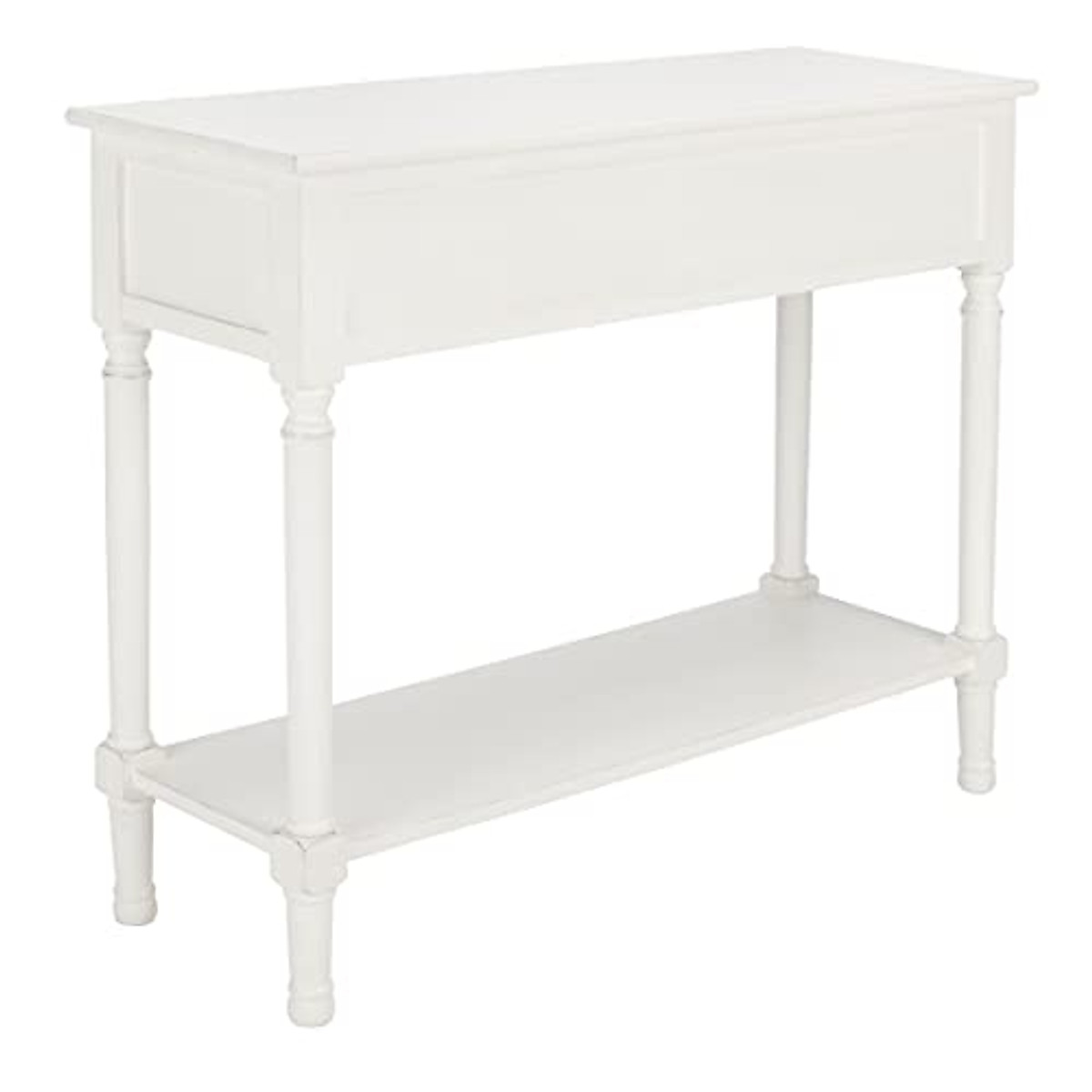 Safavieh Home Collection Allura Distressed White 2-Drawer Bottom Shelf Console Table