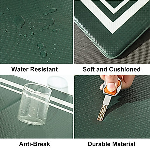 COSY HOMEER Kitchen Mat – 2/5 Inch Thick Anti Fatigue Floor Mat, Standing Desk Mat – Comfort Foldable Kitchen Rug, Easy Storage,Durable Stain Resistant Non-Slip(17" x 48", Black)