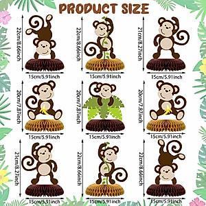 Monkey Honeycomb Table Centerpieces Jungle Party Decorations,Kids Jungle Safari Animal Themed Birthday Baby shower Party Supplies,Monkey Table Toppers Centerpieces Decor