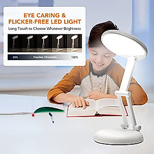 Battery Operated Lamp Small Desk Lamp Foldable & Potable, 8 Brightness Rechargeable Lamp Battery Lamp Wireless Lamp Mini Lamp, Dimmable Study Lamp Portable Light Cute Desk Lamp, Battery Operated Lamp
