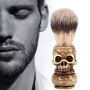 Shaving Brush,Shave Brush for Men,Men's Beard Shaving Brush, Shaving Cream Brush, Make Up Skull Head, Hair Salon, Beard Shaving Brush for Hair Salon,Home,Men's Grooming Tool