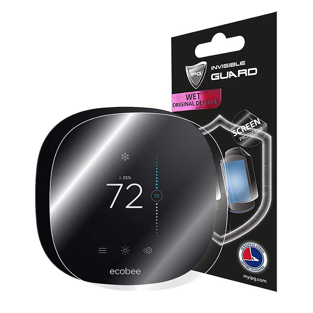 For ECOBEE 3 LITE Screen Protector 1 unit Film with Lifetime Replacement Warranty Invisible Protective Screen Guard - HD Quality/Self-Healing/Bubble -Free By IPG