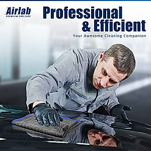 Airlab Microfiber Towels for Cars Wash & Drying Auto Detailing, Highly Absorbent, Lint-Free, Streak-Free, All-Purpose Cleaning Cloths for Household, 16" x 16", Pack of 8, Grey