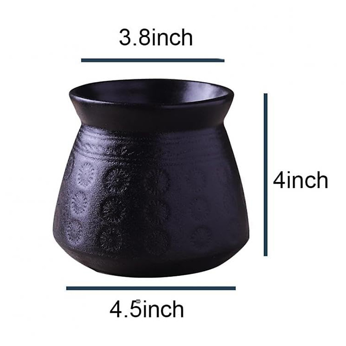 123Arts Ceramic Utensil Holder Relief Flower Cooking Utensil Caddy Organizer