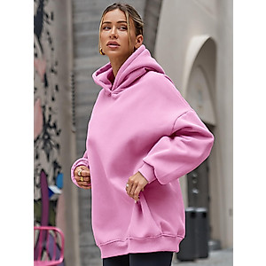 Trendy Queen Womens Hoodies Preppy Clothes Oversized Sweatshirts Teen Girls Casual Pullover Cute Fall Winter Outfits 2024 Pink