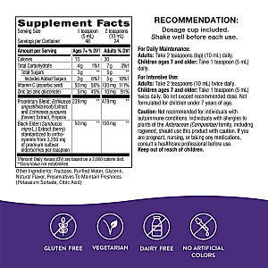 Nature's Way Sambucus Elderberry Immune Syrup, Daily Immune Support*, Black Elderberry Extract, Vitamin C, Zinc, Echinacea, Propolis, 8 Fl Oz (Packaging May Vary)