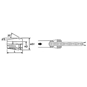 Vertex 3900-5555 ER-32 Coolant Thru Spring Collet, 11/16"