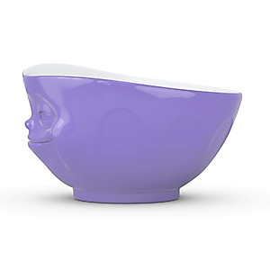 FIFTYEIGHT PRODUCTS TASSEN Porcelain Bowl, Grinning Face Edition, 16 oz. Purple, (Single Bowl) for Serving Cereal, Soup