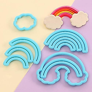 9Pcs Rainbow & Cloud Fondant Cutter Set Cake Cupcake Decorating Tools Sugarcraft Polymer Clay Gum Paste Cookies Biscuit Cutters