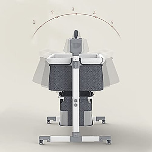 SteAnny Baby Bassinet Electric Rocking Baby Bed, Newborn Cribs with Remote, Infant Bedside Bed(Khaki/White)