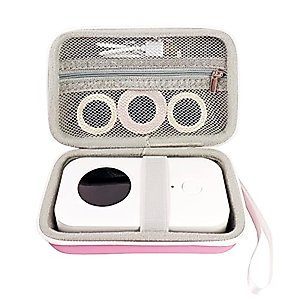 Mini Label Maker Storage Holder Box for Phomemo D30/D35, JADENS D11, Memoking, COLORWING, and SUPVAN with Tape Paper Roll & USB Cable (Box Only) (Pink)