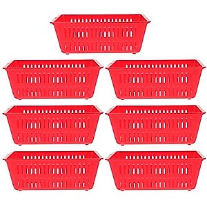 Totority Woven Baskets Coin Storage Baskets, Storage Basket 7Pcs Mini Basket Classroom Storage Baskets Plastic Baskets Random Color Decorative Tray