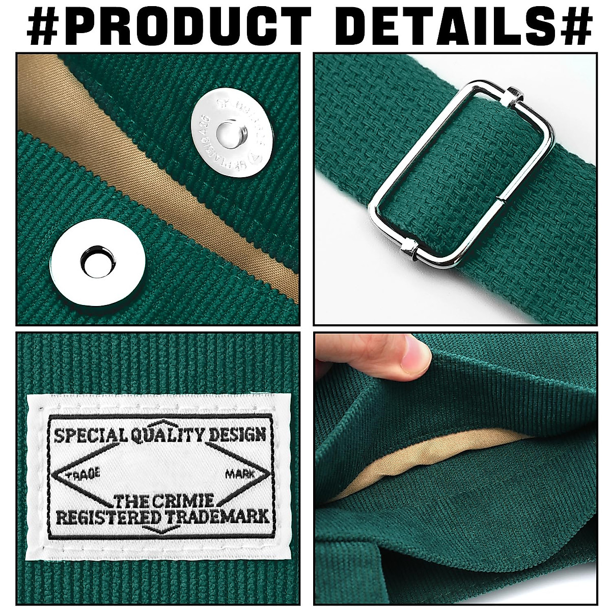 Corduroy Tote Bag for Women Small Satchel Bag Mini Tote Bag Aesthetic Crossbody Bag Handbag - School Work Travel Shopping(Dark Green)