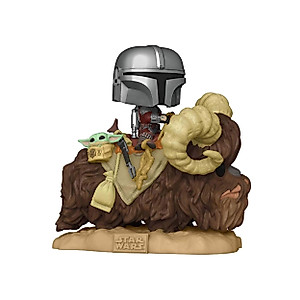 Funko POP Pop! Deluxe: Mandalorian - Mandalorian on Bantha with Child, Multicolor, Standard