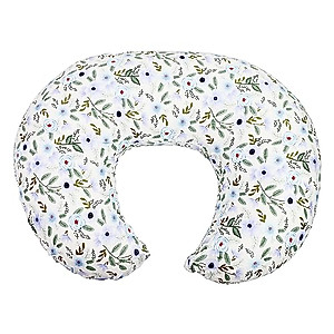 Ezencon Nursing Pillow for Breastfeeding Positioner - Breast Feeding Essentials Tummy Time Pillows with Removable Cotton Blend Cover (Flower-2)