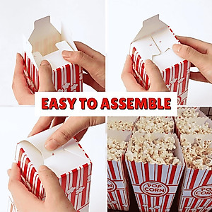 ZEEGOO 20-Pack Popcorn Boxes, Sturdy and Durable Popcorn Bucket, Large Capacity Popcorn Containers, Convenient Movie Night Supplies, Popcorn Cups for Families, Parties, Carnival and Popcorn Machine