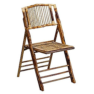 Flash Furniture Bamboo Folding Chairs | Set of 2 Bamboo Wood Folding Chairs