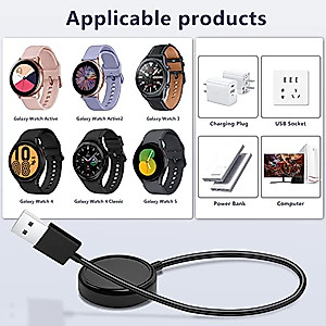 2 Pack Charger Compatible with Samsung Galaxy Watch 6/6 Classic/5/5 Pro, Replacement USB Magnetic Charging Cable Cord Stand for Galaxy Watch 4/4 Classic/3/Active 2/Active Wireless Charging Dock, 3.3ft