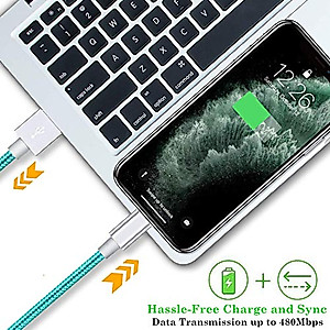 iPhone Charger 10ft 3Pack MFi Certified Long Lightning Cable Nylon Braided USB Charging/Data Sync Cord Compatible with iPhone 13 12 11/X XS XR/8 7 6 6s Plus/SE/5 5c 5s,iPad Pro Air Mini 5 4 3 (Blue)