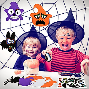 16 Pieces Halloween Foam Craft Kit Halloween Arts Foam Large Pumpkin Foam DIY Pumpkin Decorating and 4 Pieces Halloween Craft Stickers Funny Pumpkin Sticker for Halloween Game Party Favor Decoration