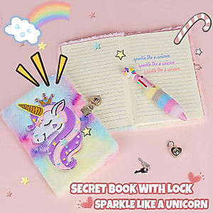 Decostatue Unicorn Gifts for Girls Age 6-8 - 10pcs Birthday Gift Box for 3 4 5 6 7 8 9 10 11 12 Year Old Toddler Girl for Girls with Unicorns Blanket for Teen girl Trendy 2024