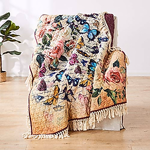 Barefoot Bungalow Gigi Butterfly Crochet Fringed Throw Blanket