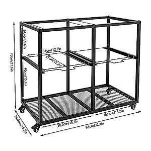 2 Tiers 4 Compartments Rolling File Carts with Wheels, Heavy Duty Rolling Pull-Out File Folder Rack Drawer File Cabinet for Home Office, Hanging Files for Letter Size