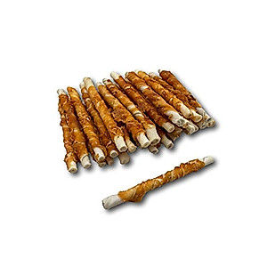 Top Dog Chews - All Natural Chicken Wrapped Rawhide Dog Twists (50 Pack), Natural Chew Sticks for Healthy Teeth and Happy Dogs, Delicious Dog Treats for Canine Dental Care