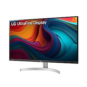 LG 32UN500-W Monitor 32" UltraFine (3840 x 2160) Display, AMD FreeSync, DCI-P3 90% Color Gamut, HDR10, Built-in Speakers, 3-Side Virtually Borderless Design - Silver/White
