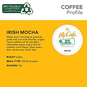 McCafe Irish Mocha, Keurig Single Serve K-Cup Pods, Flavored Coffee, 72 Count